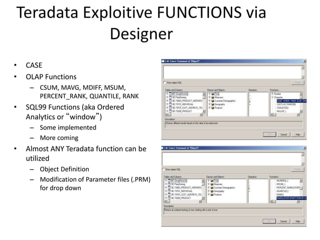 SAP BO and Teradata best practices | PPTX | Databases | Computer Software and Applications