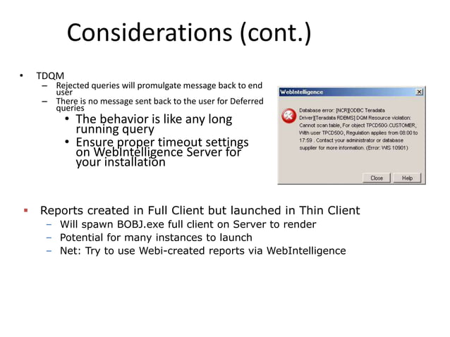 SAP BO and Teradata best practices | PPTX | Databases | Computer Software and Applications