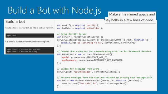 Intro to Bot Framework v3 with DB | PPT