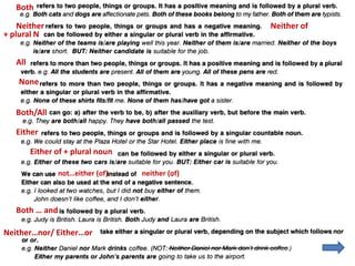 Both - neither - all - none - either | PPTX