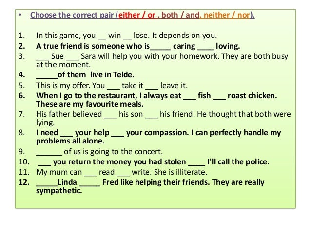 Either Or Neither Nor