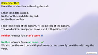 Both,Neither nor,either or for upper grades | PPT