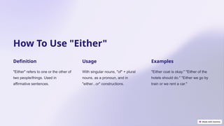 Both,Neither nor,either or for upper grades | PPTX