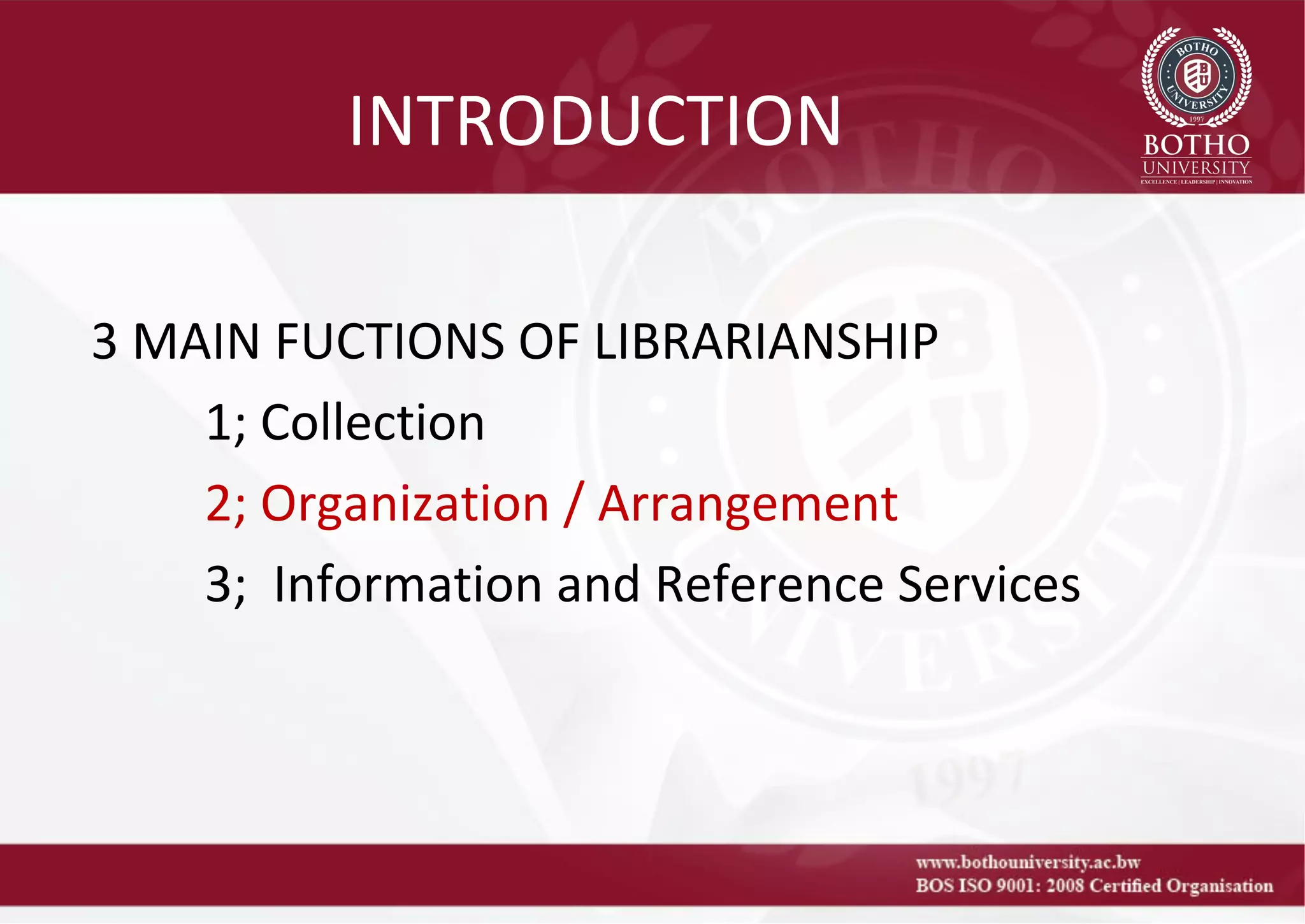 Botho library book arrangement system | PPT | Free Download