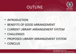 Botho library book arrangement system | PPT | Free Download