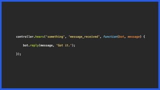 Build a bot with Botkit | PDF