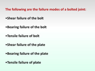 botls types failures and design of bolts | PDF