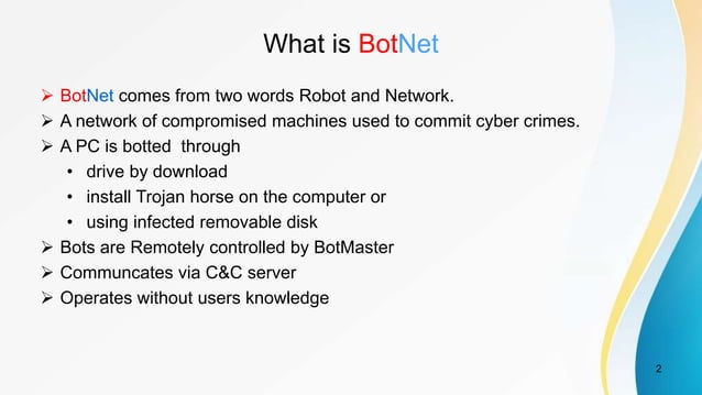 Botnet and its Detection Techniques | PPTX | Internet | Computing