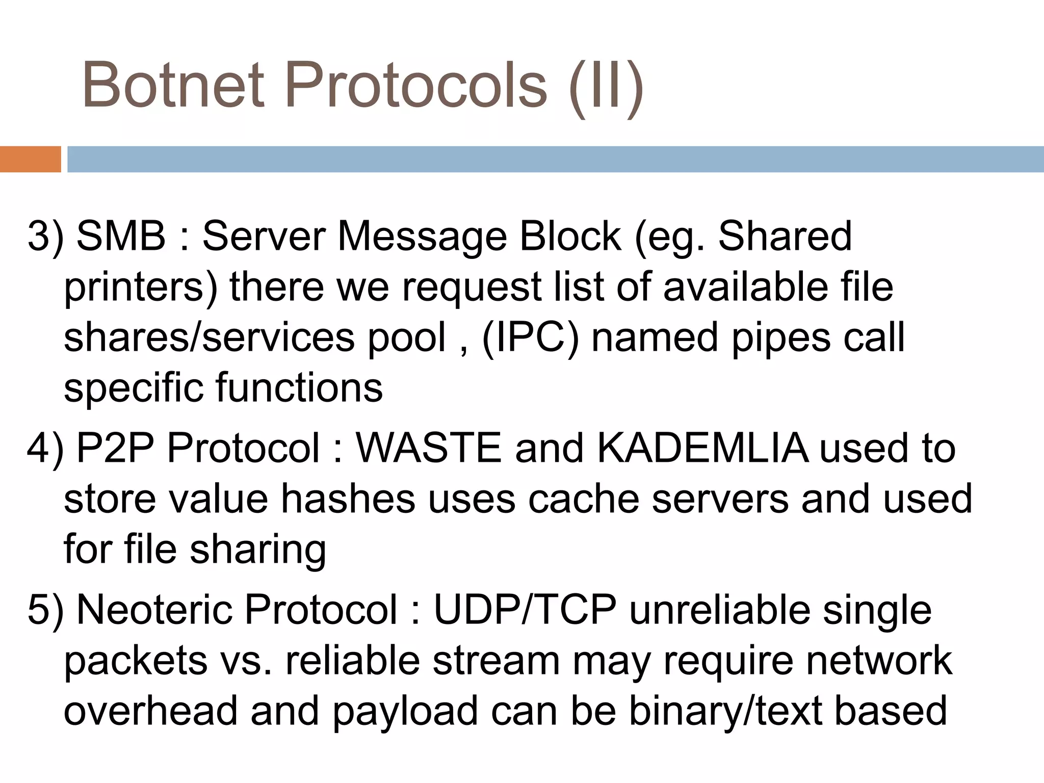 Botnet communication patterns 2 | PPTX