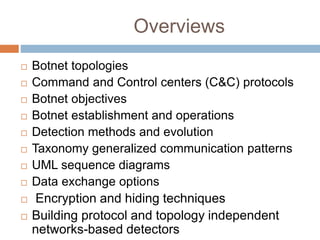 Botnet communication patterns 2 | PPTX