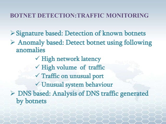 Botnet | PPTX | Information and Network Security | Computing