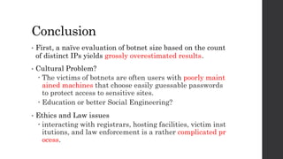 Botnet takeover | PPTX | Information and Network Security | Computing