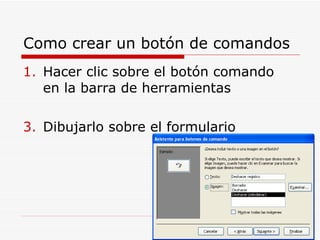 Botones comando de access | PPT
