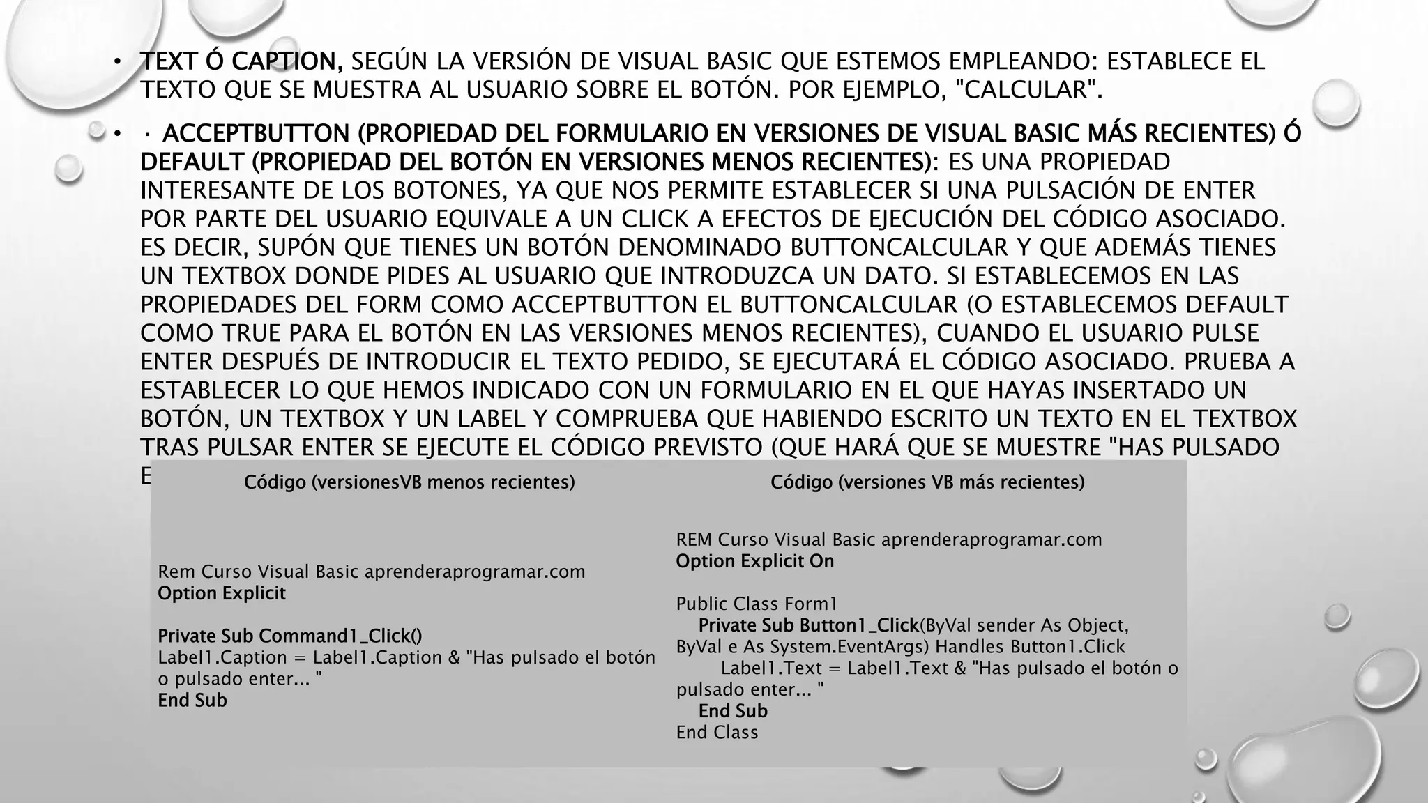 Botones en visual basic 6 | PPTX