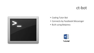 Bot press | PPTX | Programming Languages | Computing