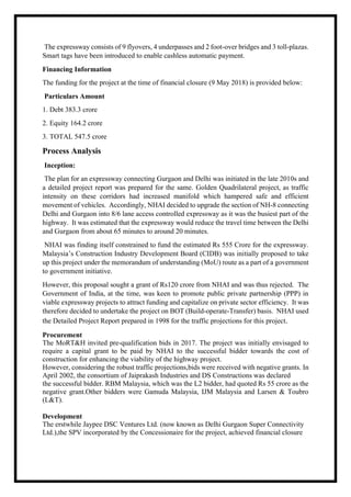 STUDY ON BOT PROJECT WITH A CASE STUDY OF DELHI GURGAON EXPRESSWAY | PDF