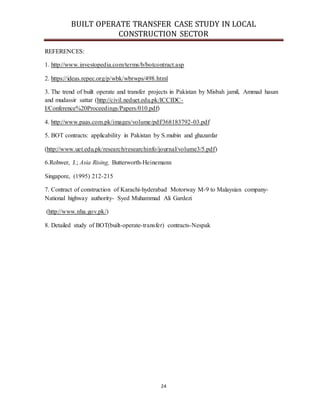 Built operate transfer case studies in local construction Sector in ...