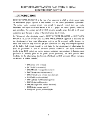 Built operate transfer case studies in local construction Sector in ...