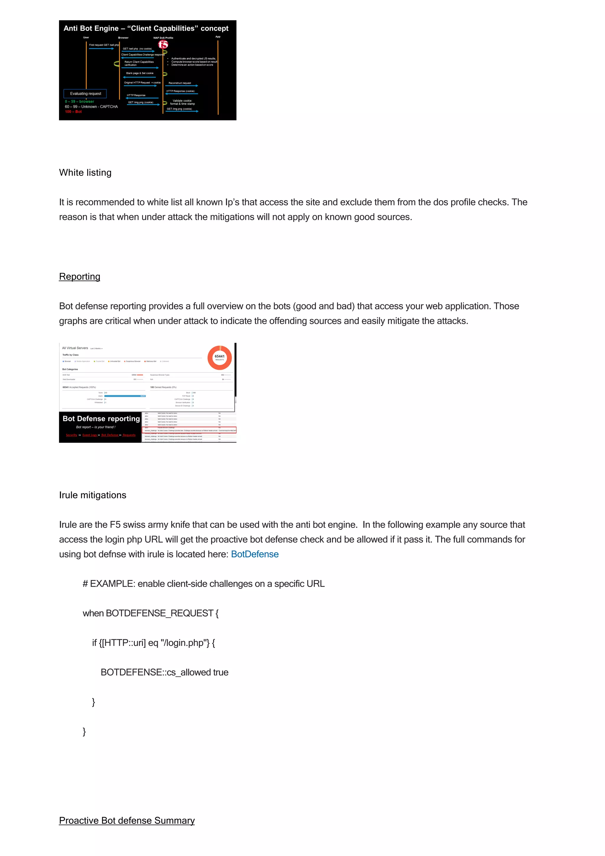 Bots mitigations overview with advance waf anti bot engine | PDF