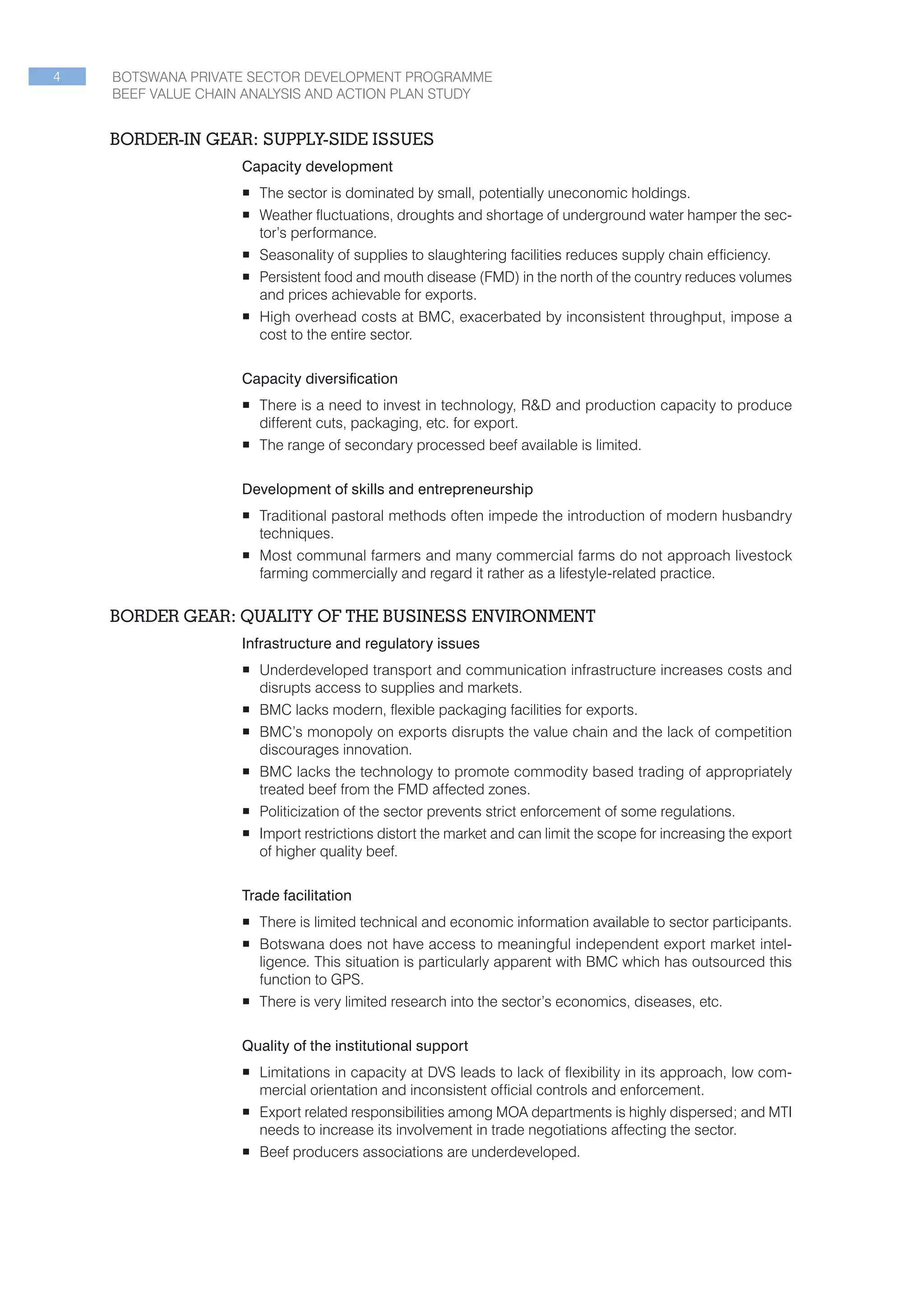 Botswana: Beef sector value chain analysis and action plan | PDF