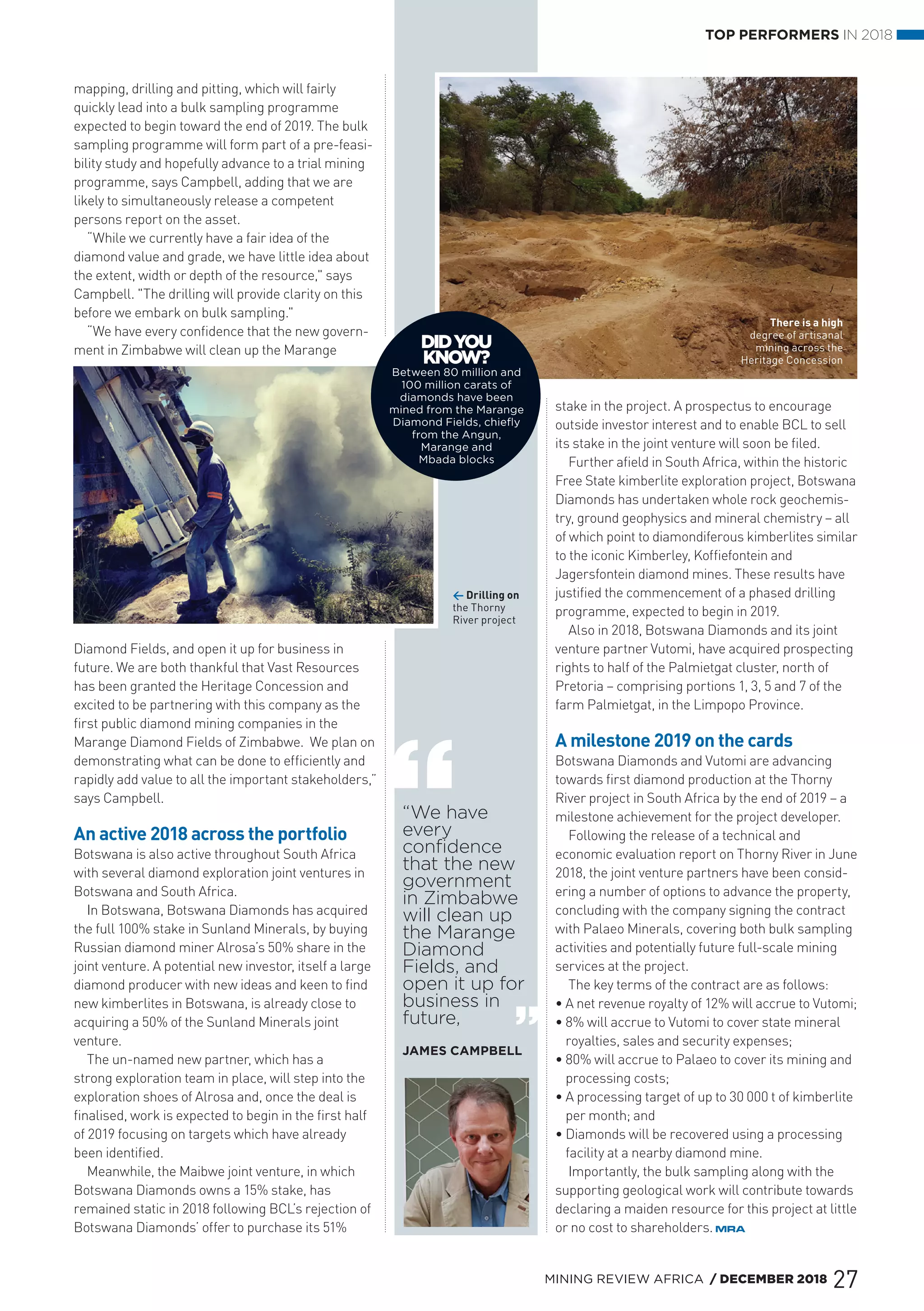 Mining Review Africa article on Botswana Diamonds plc Dec 2018 | PDF ...