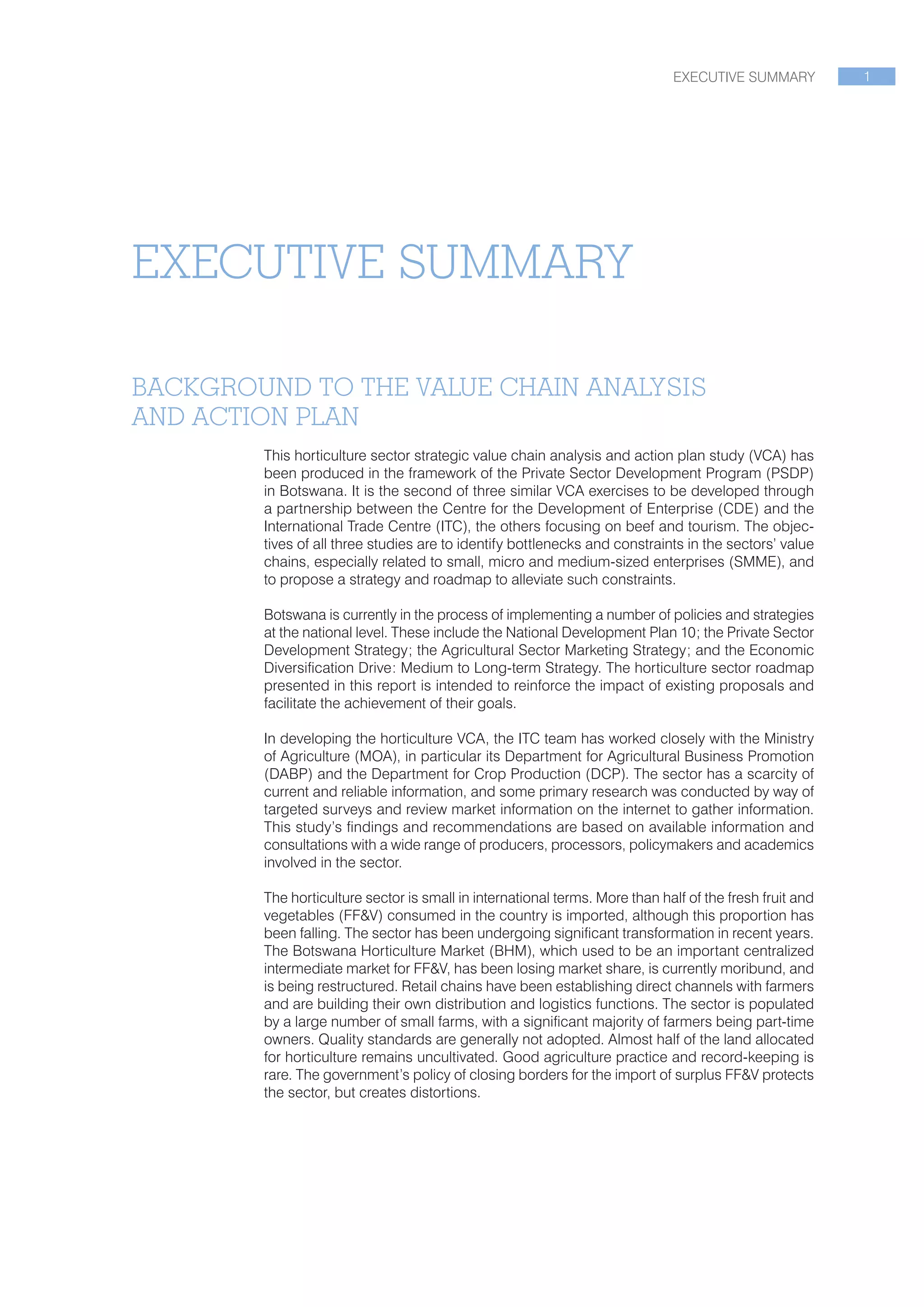 Botswana: Horticulture sector value chain analysis and action plan | PDF