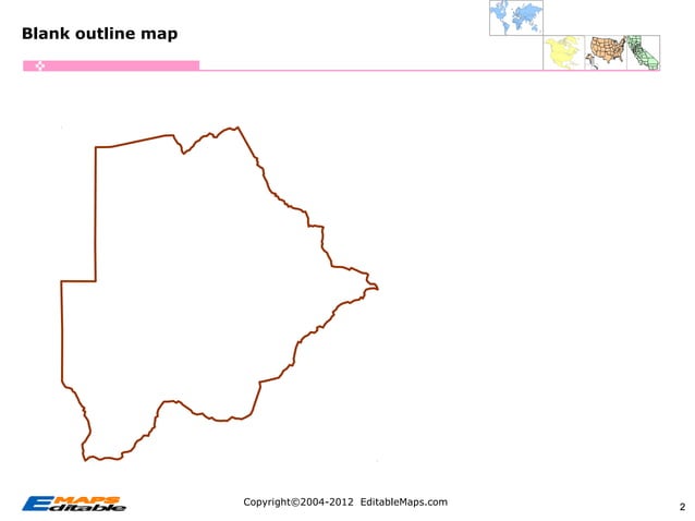 Botswana map, Botswana outline map, Botswana editable map, Botswana ...
