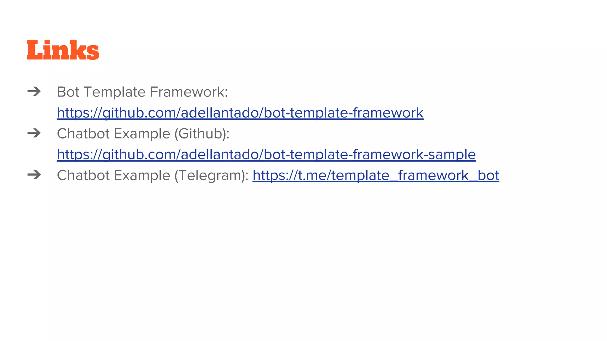Bot template framework | PPT