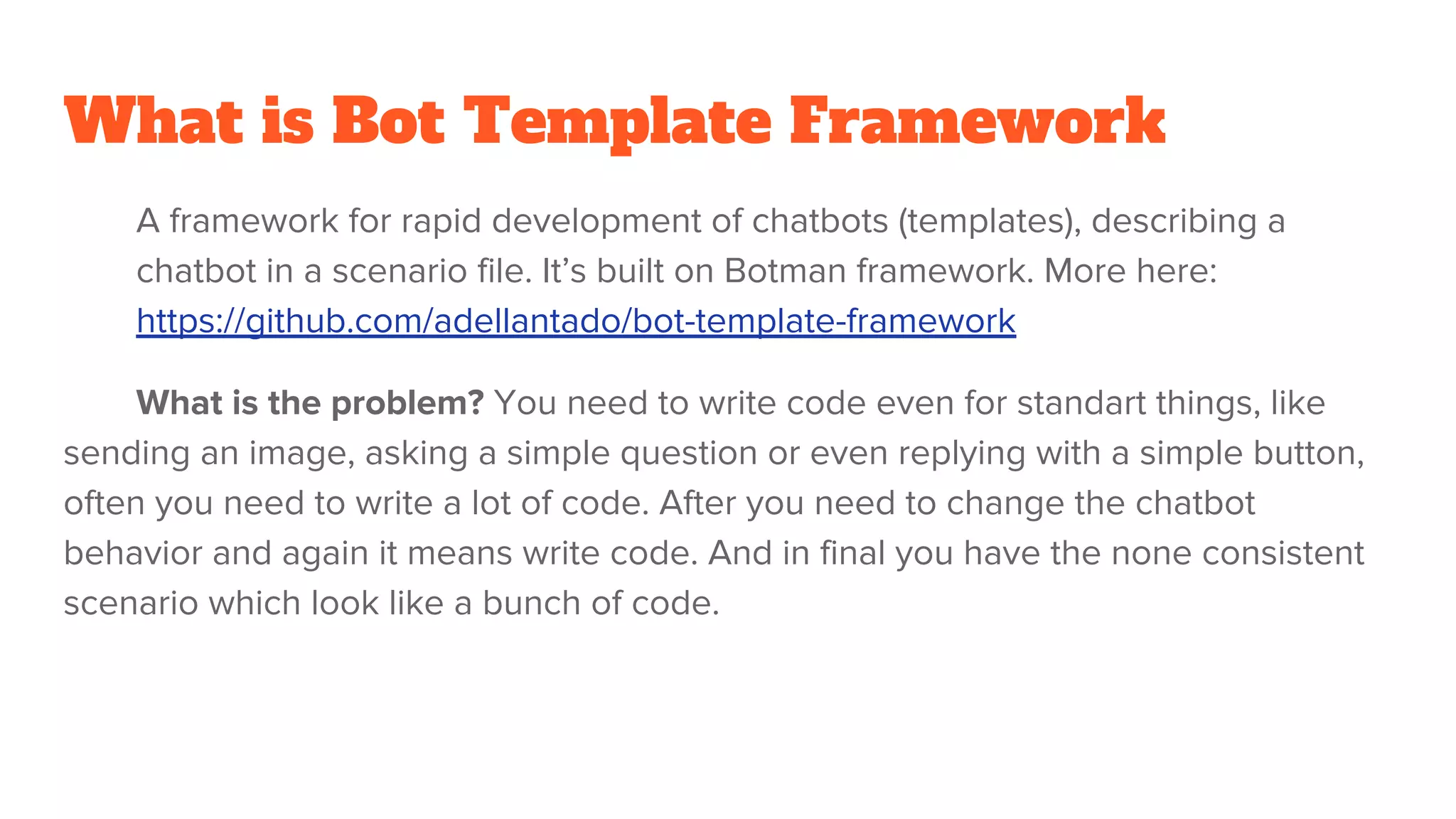 Bot template framework | PPT