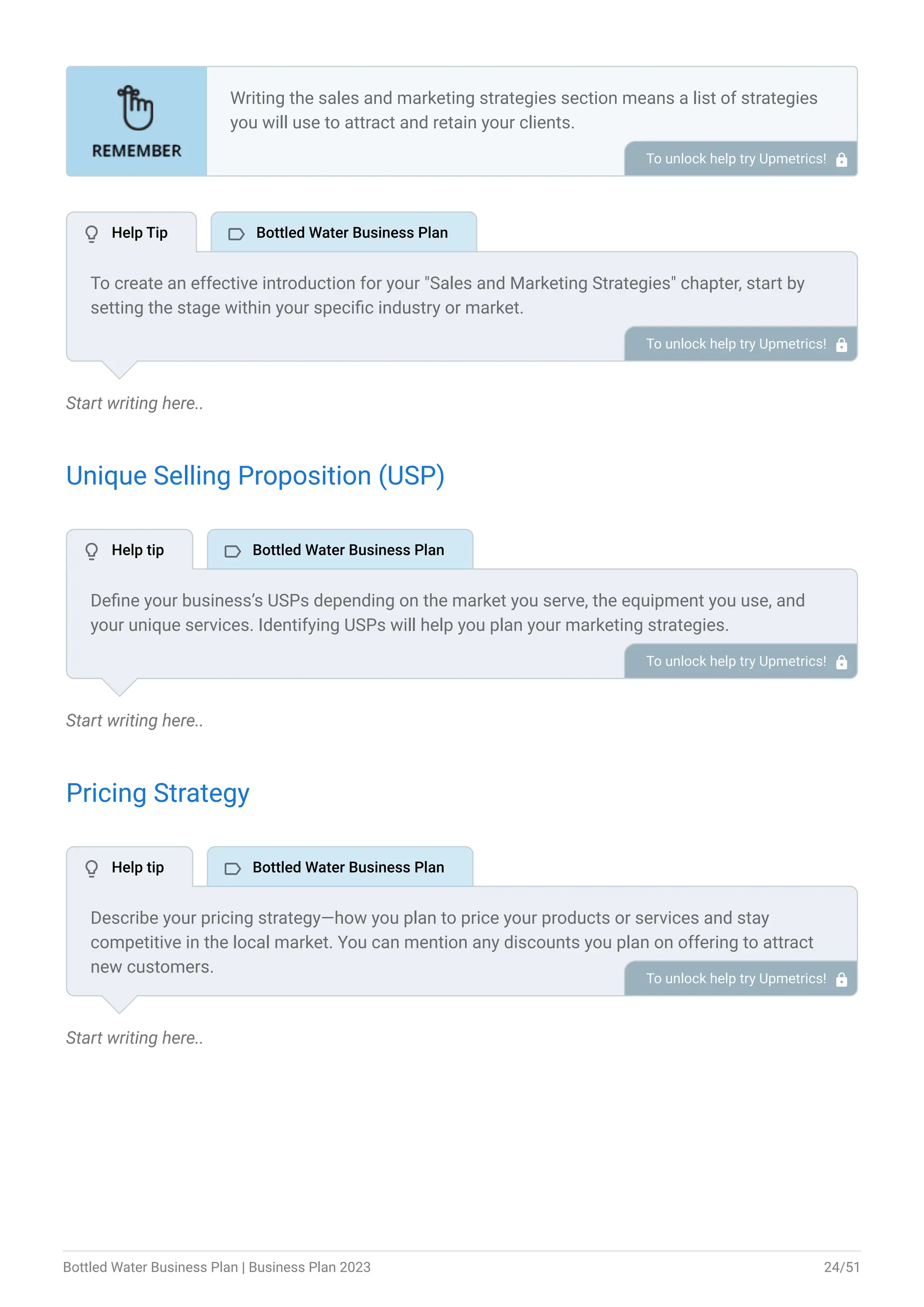 Bottled Water Business Plan Example | Upmetrics | PDF
