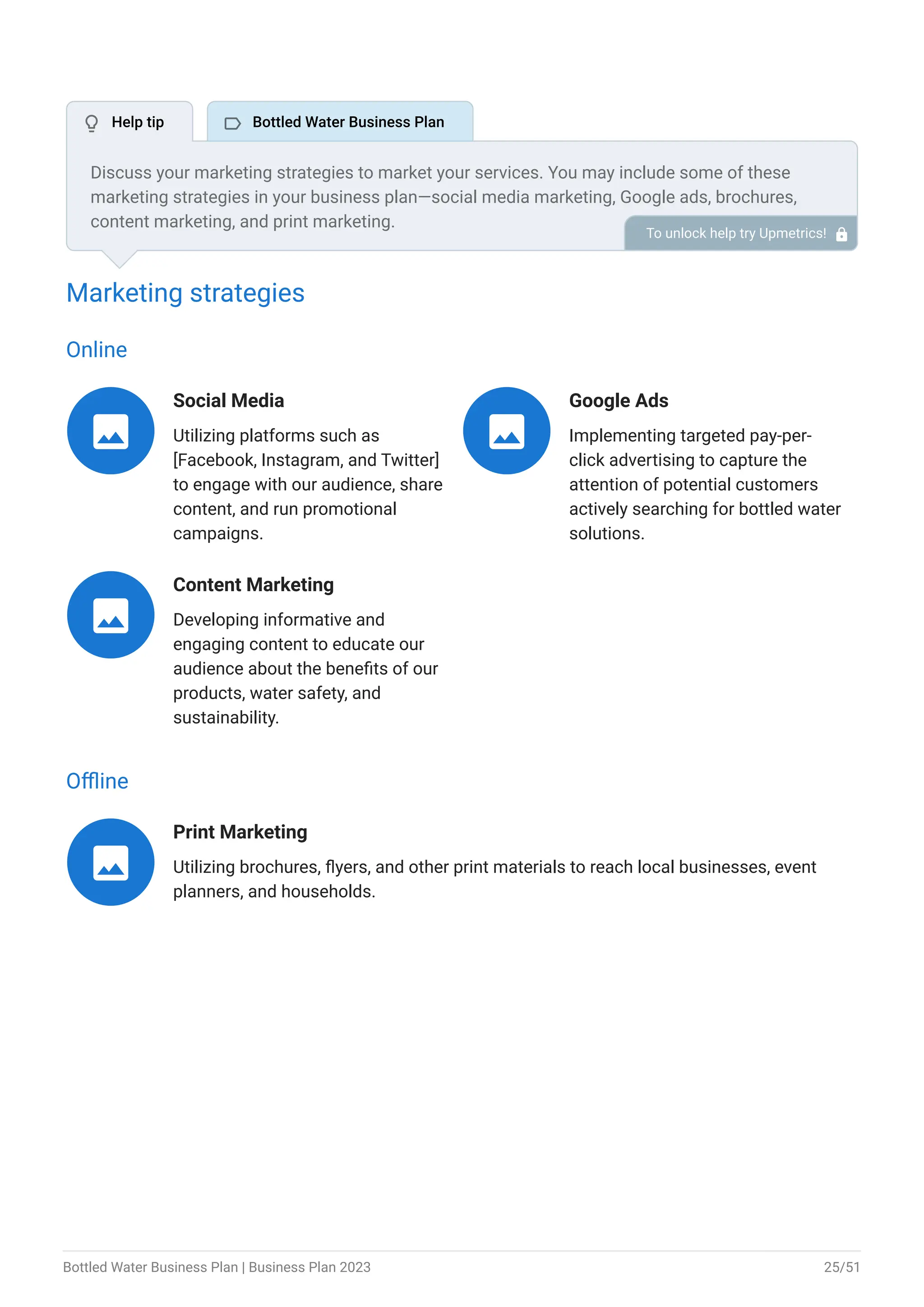 Bottled Water Business Plan Example | Upmetrics | PDF