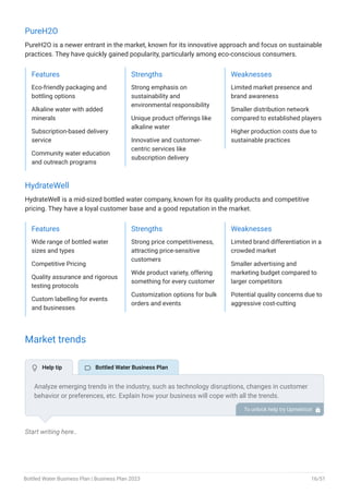 Bottled Water Business Plan Example | Upmetrics | PDF