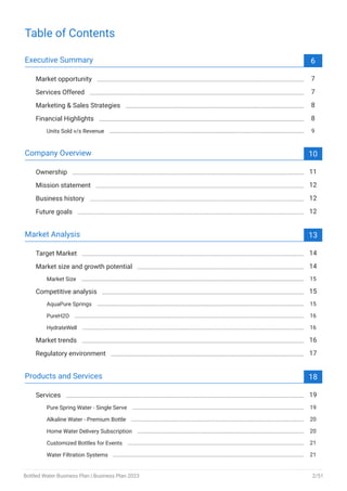 Bottled Water Business Plan Example | Upmetrics | PDF