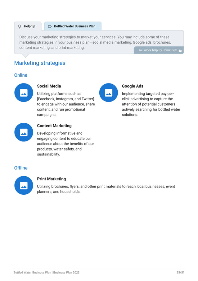 Bottled Water Business Plan Example | Upmetrics | PDF