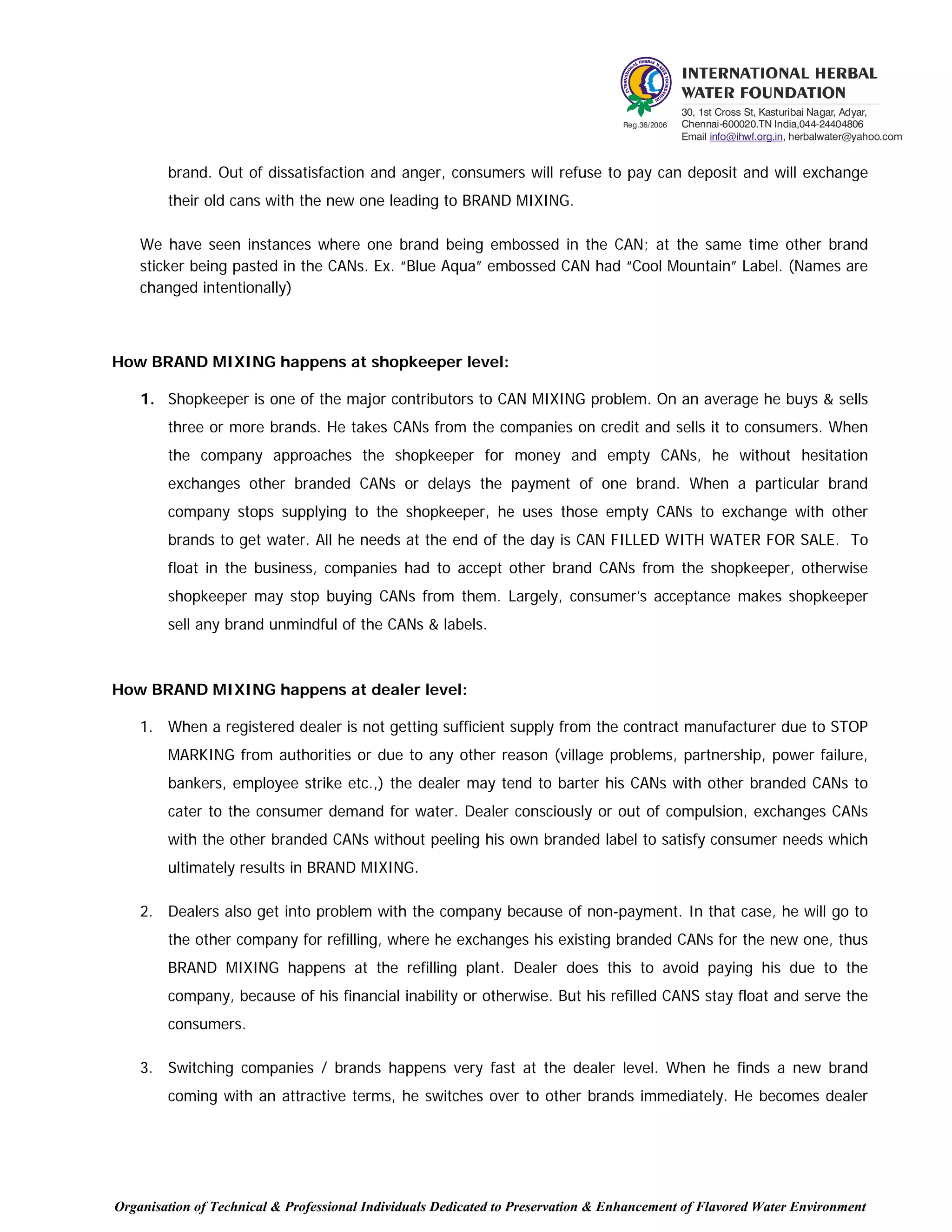 Bottled water canmixing case-study-ihwf india | PDF