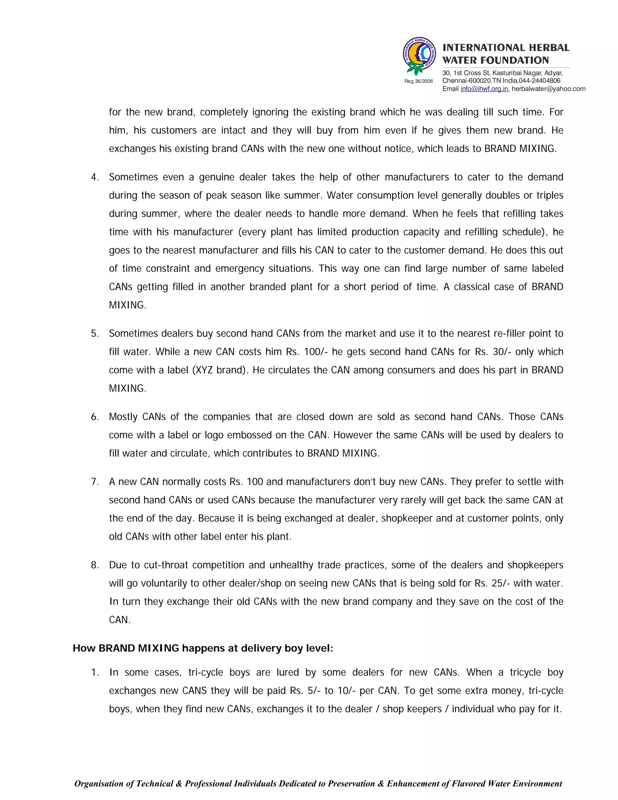 Bottled water canmixing case-study-ihwf india | PDF