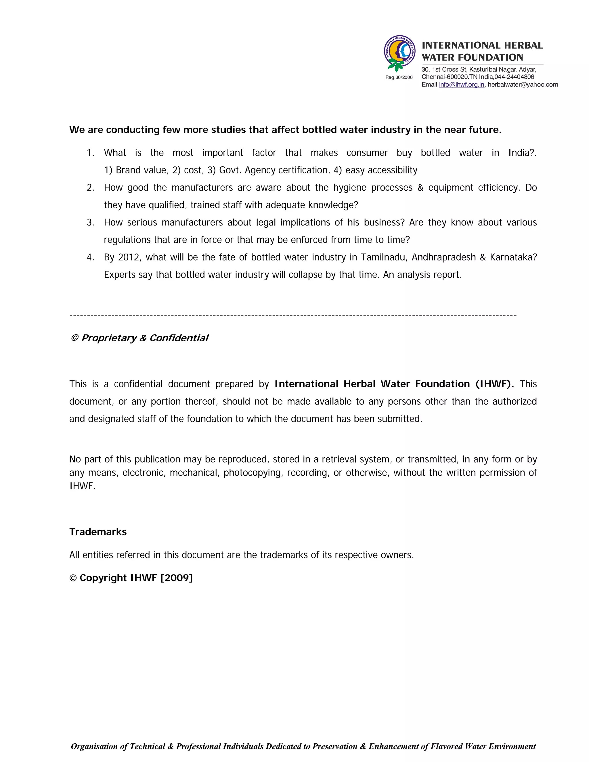 Bottled water canmixing case-study-ihwf india | PDF