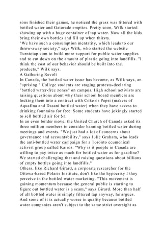 Bottled water More than just a story about sales growth; Stringen.docx ...