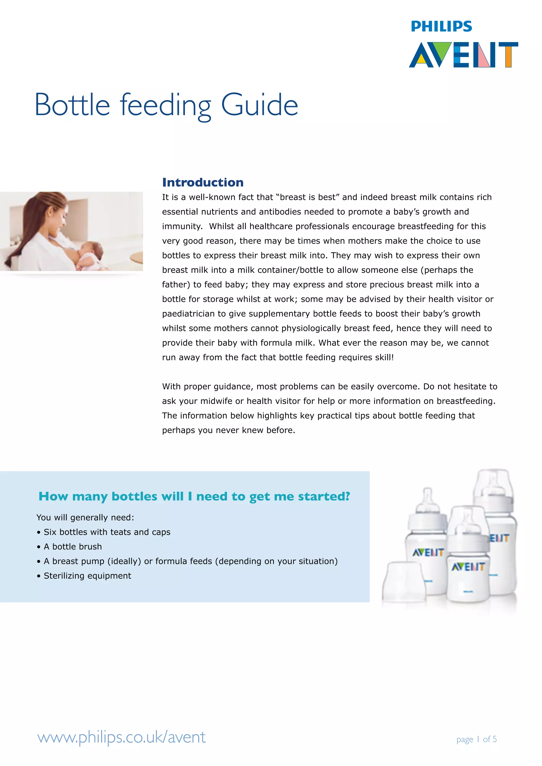 Bottle feeding guide avent | PDF