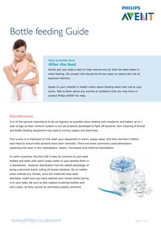Bottle feeding guide avent | PDF