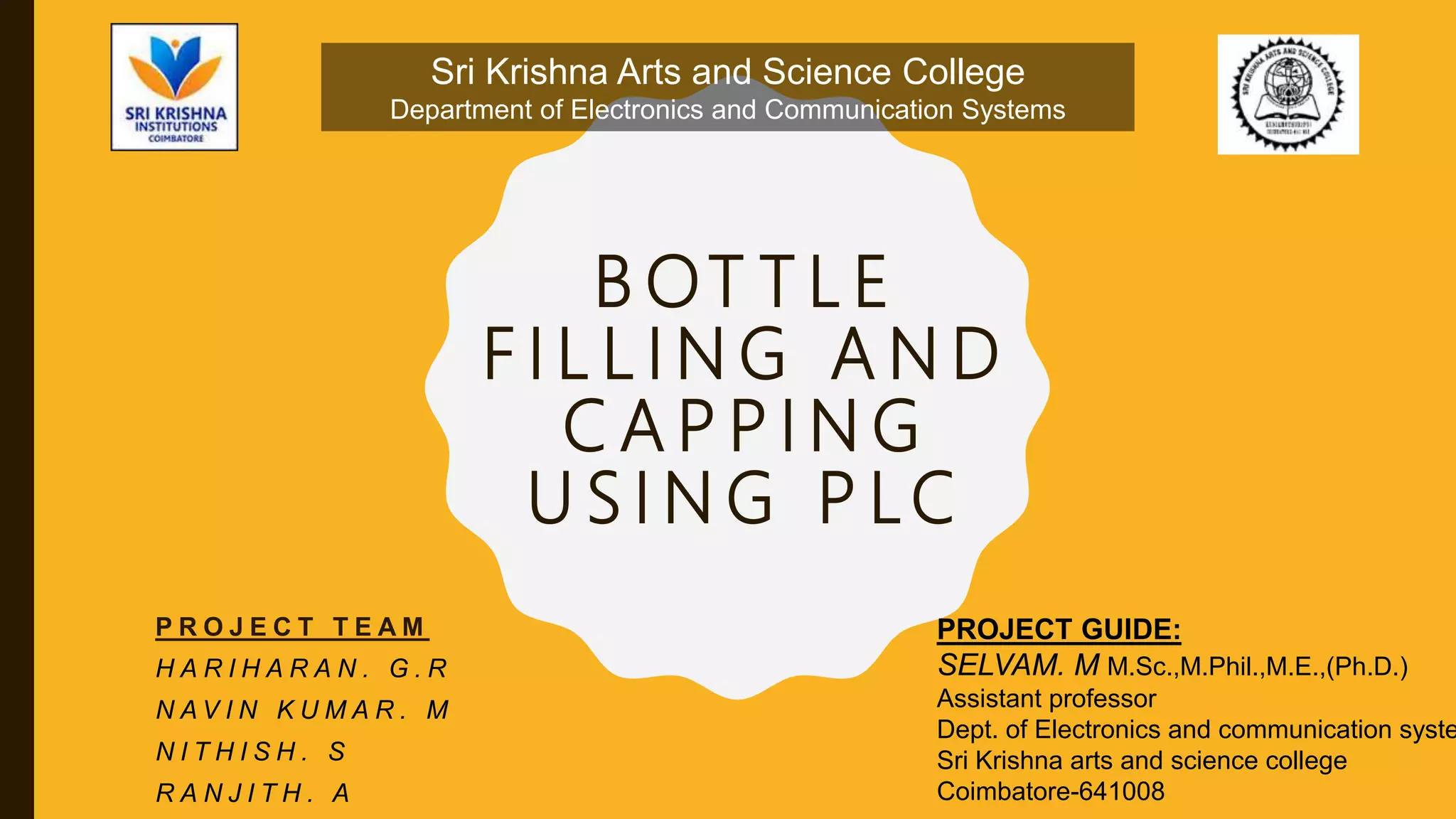 Automatic Bottle filling and Capping using PLC | PPTX