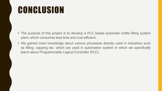 Automatic Bottle filling and Capping using PLC | PPTX