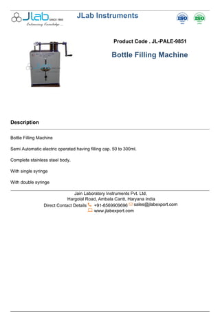 Bottle filling machine | PDF