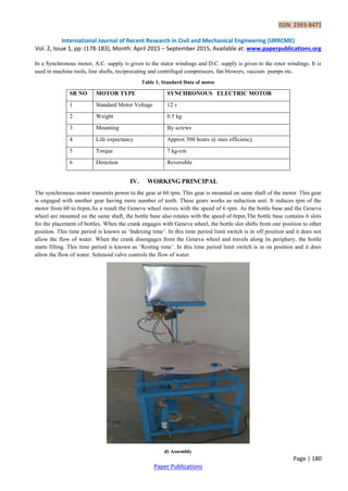 Bottle Filling Machine Based On Geneva Mechanism | PDF