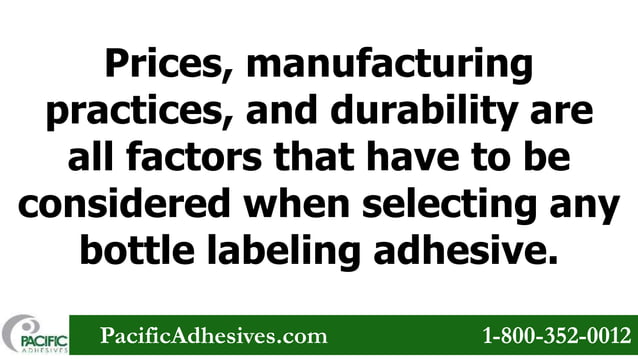 Bottle Labeling Adhesive – How to Choose Between the Various Glues | PPT