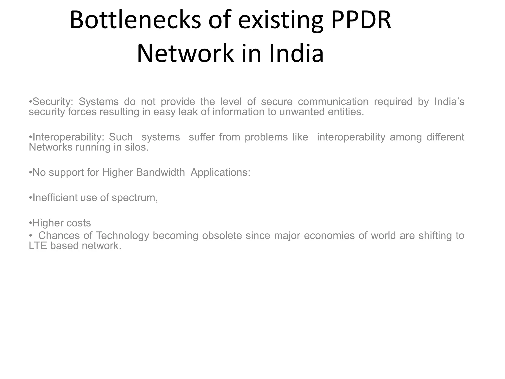Bottlenecks of existing PPDR Network in India.pptx