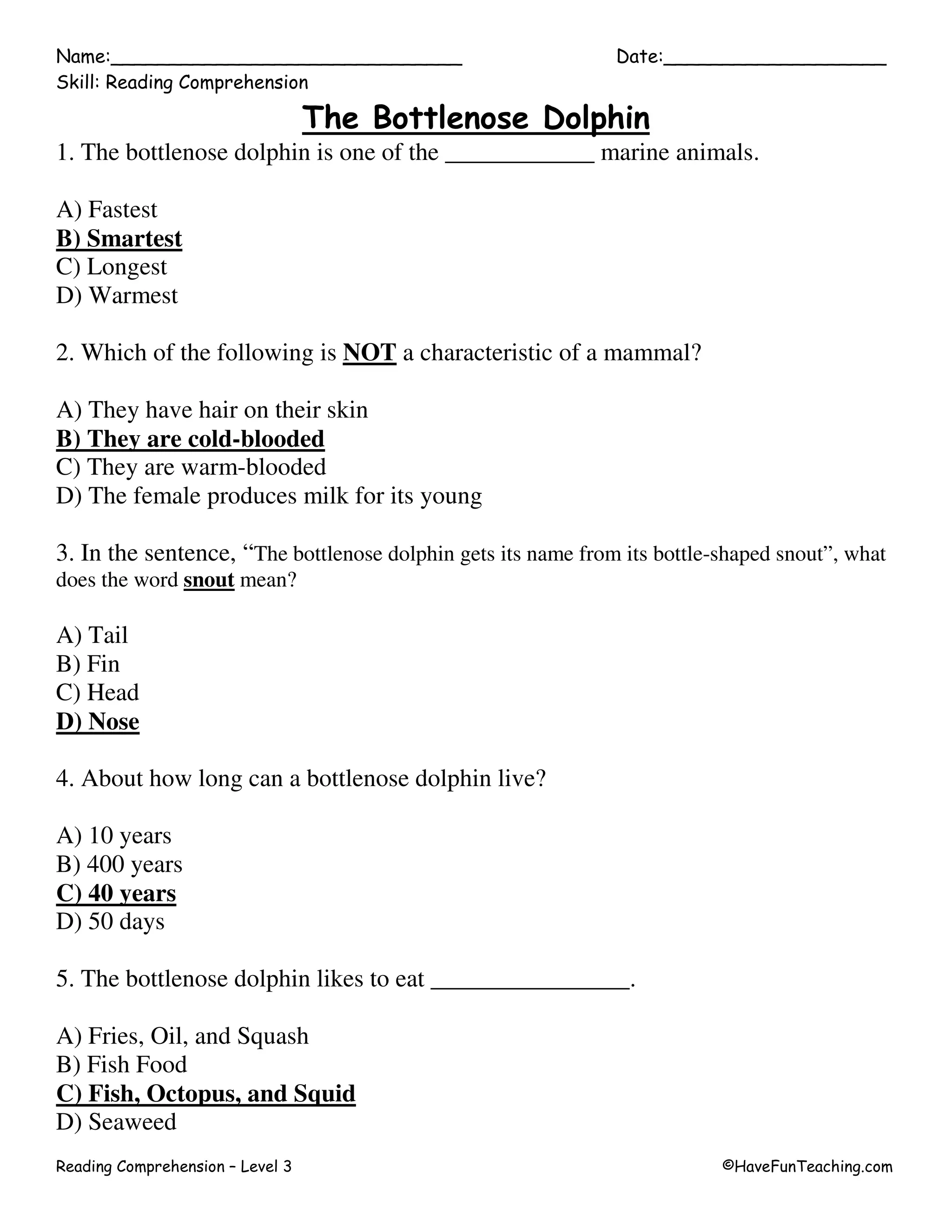 Bottlenose dolphin | PDF