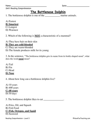 Bottlenose dolphin | PDF