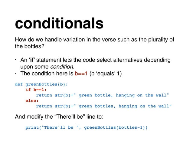 Coding With Counting Songs Ten Green Bottles” In Python Pdf Programming Languages Computing