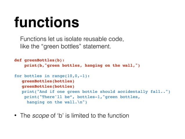 Coding With Counting Songs Ten Green Bottles” In Python Pdf Programming Languages Computing